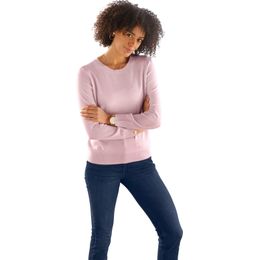 Damen Rundhalspullover in Form gestrickt, w&auml;rmend ros&eacute;, Gr&ouml;&szlig;e 38