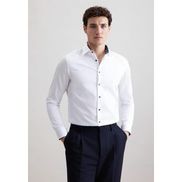 Businesshemd Seidensticker "Schwarze Rose", Herren, Gr. S (37), verl&auml;ngerte &Auml;rmell&auml;ngen, wei&szlig;, 100% Baumwolle, unifarben, skinny fit, 2-Knopf-Manschette, Hemden, X-Slim 1/1 Extra lang Kentkragen Uni