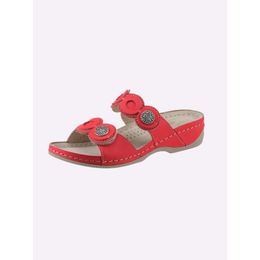 Waldl&auml;ufer Pantolette WALDL&Auml;UFER, Damen, Gr. 36, rot, Glattleder, Schuhe Pantolette