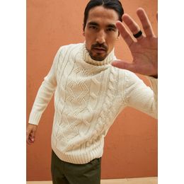 bonprix Rollkragenpullover mit Zopfmuster, beige, Gr.48/50 (M), Modischer Pullover mit Zopfmuster