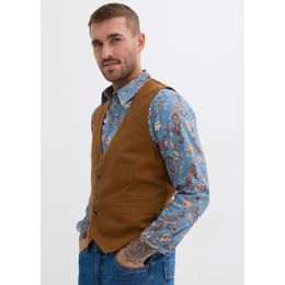 bonprix Weste aus Baumwollcanvas, braun, Gr.50, Ausgefallene Weste aus Canvas mit verstellbarer Schnalle am R&uuml;cken, 100% Baumwolle