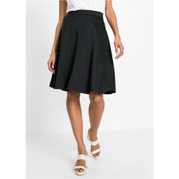 bonprix Rock aus softem Scuba, schwarz, Gr.32/34 (XS), Femininer Rock in sch&ouml;ner Form