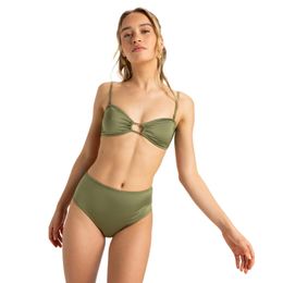Bikini-Hose Roxy "Brilho", Damen, Gr. L, US-Gr&ouml;&szlig;en, gr&uuml;n (loden gr&uuml;n), Obermaterial: 82% Nylon, 18% Elasthan;, Badehosen Bikini-Hose