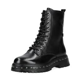 Schn&uuml;rstiefelette Tamaris "Tamaris Stiefelette Leder/Synthetik", Damen, Gr. 38, schwarz, Leder, Synthetik, Schuhe Schn&uuml;rstiefelette