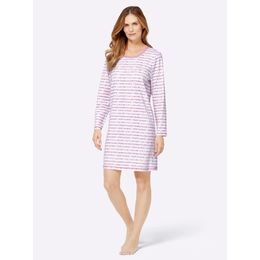 w&auml;schepur Nachthemd W&Auml;SCHEPUR "Langarm-Sleepshirts", Damen, Gr. 36/38, Normalgr&ouml;&szlig;en, lila (erika, erika, gestreift), 100% Baumwolle, Meliert:95% Baumwolle, 5% Viskose, gemustert, gestreift, meliert, unifarben, Kleider Nachthemd