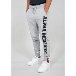 Jogginghose Alpha Industries "Big Letters Jogger", Herren, Gr. 4 XL, Normalgr&ouml;&szlig;en, grau (grau heather), Obermaterial: 80% Baumwolle, 20% Polyester, Hosen Jogginghose