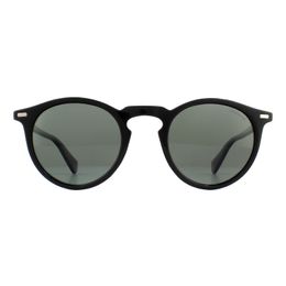 Polaroid Runde Herren Schwarz Gr&uuml;n Polarisierte Sonnenbrille