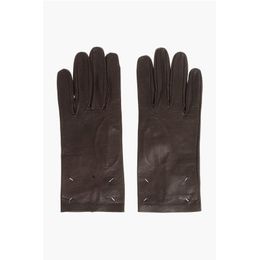 Maison Martin Margiela Weiche Lederhandschuhe in Braun
