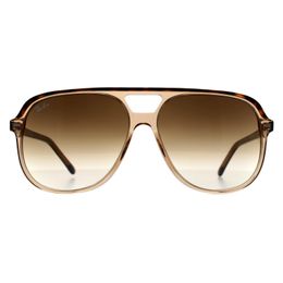 Ray-Ban Bill RB2198 129251 poliert havanna auf transparentem braun hellbraun Farbverlauf Sonnenbrille