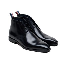 Ben Sherman London B&uuml;rstleder Herren Stiefel Schwarz