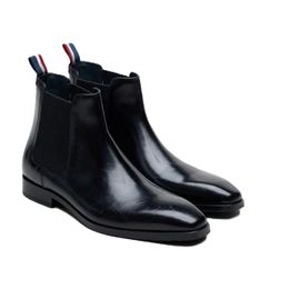 Ben Sherman Kendrick Leder Herren Schwarze Stiefel