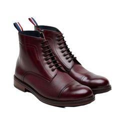 Ben Sherman Harrington Brush Off Leder Herren Bordeaux Stiefel