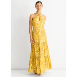 Animal Jacquard Neckholder Maxikleid