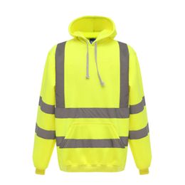 YOKO Herren Hi Vis Reflektor Kapuzenpullover (Gelb)