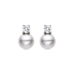 Luxenter 925 Sterling Silber Ohrringe mit rhodinierter wei&szlig;er Perle - Sikon