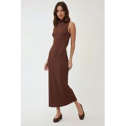 Strukturierter Halsband Bodycon Maxikleid