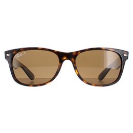 Lunettes De Soleil Ray-Ban Nouveau Wayfarer 2132 902/57 Tortue Brun Polaris&eacute; 55mm