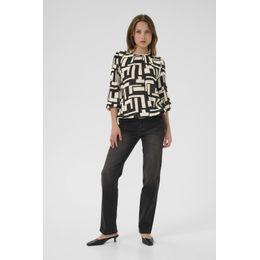 Kaffe Langarm-Bluse KAlorina Regular fit black white
