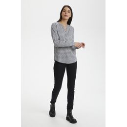 Kaffe Langarm-Bluse Regular fit Midnight Marine / Chalk Fan blue white
