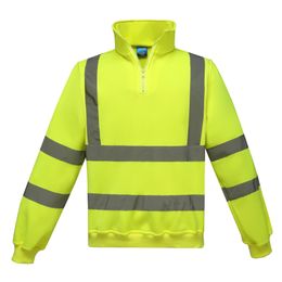 YOKO - Sweatshirt mit kurzem Rei&szlig;verschluss f&uuml;r Herren/Damen Unisex (Gelb)