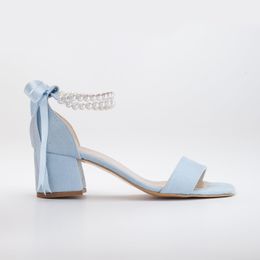 Illy Niedrig Block Absatz Sandalen with Pearls