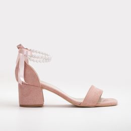 Illy Niedrig Block Absatz Sandalen with Pearls