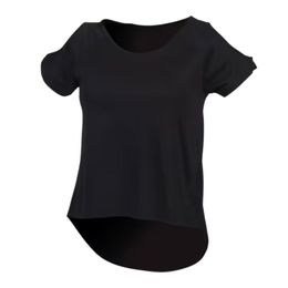 SF Women - T-Shirt Hinten l&auml;nger f&uuml;r Damen (Schwarz)