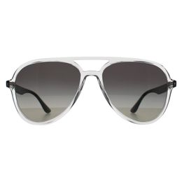 Ray-Ban RB4376 647711 polierte transparente graue Sonnenbrille mit Farbverlauf