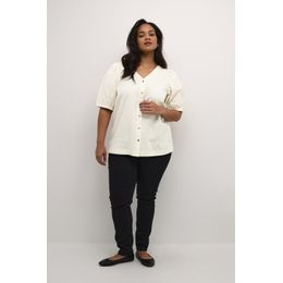 Kaffe Kurzarm-Bluse Regular fit Turtledove white
