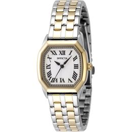 Invicta Wildflower 48958 Damenarmbanduhr - Quartz Uhrwerk - Edelstahl mit Silbernem Zifferblatt - 27 mm