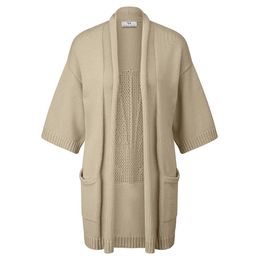 Peter Hahn - Long-Strickjacke, beige, Gr. 42 / M - Baumwolle