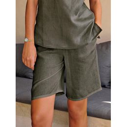 Peter Hahn - Bermudas aus 100% Leinen, gr&uuml;n, Gr. 52 / XXL - Leinen