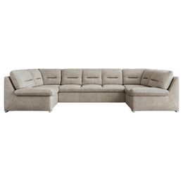Wohnlandschaft mit Schlaffunktion Comodo beige Ma&szlig;e (cm): B: 340 H: 93 Sofas > Sofas nach Material > Stoffsofas &raquo; Sofa DE