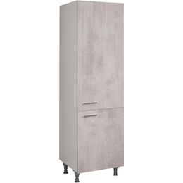 Hochschrank Nobilia "Riva", Ausrichtung w&auml;hlbar, mit zwei T&uuml;ren, vormontiert", grau (front: betongrau nachbildung, korpus: steingrau), B:60cm H:216,6cm T:58,3cm, Schr&auml;nke, Hochschrank, Breite/H&ouml;he: 60/216,6 cm