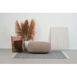 Polsterhocker Home Affaire "OSTRUP, Naturt&ouml;ne, Boucle oder Chenille", grau (taupe), B:90cm H:42cm T:64cm, 100% PES, Hocker, Polsterhocker, 90x64 cm, organische Form mit sanften Rundungen
