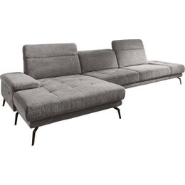 Recamiere DIE PLANBAR "MP-IN20126 L-Form mit Kaltschaum-Polsterung", grau, B:328cm H:82cm T:190cm, 100% Polyester, Sofas, Recamiere, mit Kopfteilverstellung, optional Sitztiefen- & Armteilverstellung