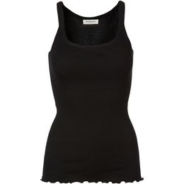 Shirttop rosemunde "Babette Silk Top mit Seide", Damen, Gr. XS, schwarz, Feinripp, Obermaterial: 70% Seide, 30% Baumwolle, unifarben, k&ouml;rpernah h&uuml;ftbedeckend, tiefer Rundhals, Tops Shirttop, ohne &Auml;rmel, Rundhalsausschnitt, basic, Seidenmix