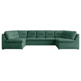 Wohnlandschaft mit Schlaffunktion Comodo gr&uuml;n Ma&szlig;e (cm): B: 340 H: 93 Sofas > Sofas nach Material > Stoffsofas &raquo; Sofa DE
