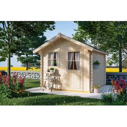 Skan Holz Gartenhaus SKANHOLZ "Porto 1", beige (natur), Fu&szlig;boden im Gartenhaus, Holzwerkstoff, Gartenh&auml;user, Gartenhaus