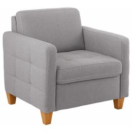Sessel Home Affaire "Earl", grau, B:77cm H:78cm T:78cm, Luxus-Microfaser in Lederoptik (100% Polyester);Struktur fein (100% Polyester);Luxus-Microfaser ALTARA NUBUCK (100% Polyester), Sessel, Sessel