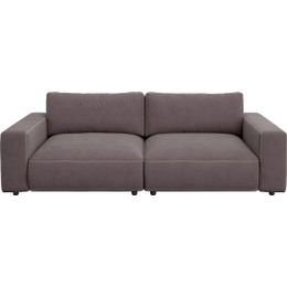 Big-Sofa Musterring "LUCIA Mega Sofa, hoher Sitzkomfort, Breite 252cm, Kontrastnaht", braun (fango crona), B:252cm H:81cm T:124cm, Flachgewebe FLORIS (100% Polyester);Flachgewebe VALMONT (60% Baumwolle/ 40% Leinen);Microfaser CRONA (100% Polyester), Sofas, Big-Sofa, in vielen Qualit&auml;ten und 4 unterschiedlichen N&auml;hten, 2,5-Sitzer