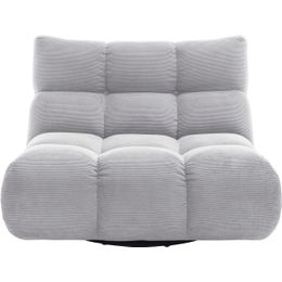 1,5-Sitzer Home Affaire "Graceland, 360 drehbarer Sessel, Breite 107cm", silber, B:112cm H:85cm T:108cm, 95% Polyester, 5% Nylon, Sofas, mit eleganter Steppung, Rundumbezug & weicher Polsterung