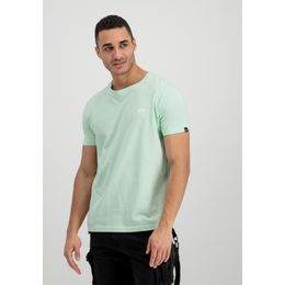 T-Shirt Alpha Industries "Basic T-Shirt SL", Herren, Gr. XS, gr&uuml;n (mint), Obermaterial: 100% Baumwolle, Shirts T-Shirt