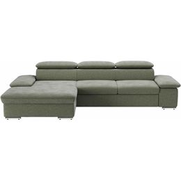 Sit & More Ecksofa SIT & MORE "Valantine L-Form, B: 286 cm", braun (schlamm), B:286cm H:73cm T:174cm, 100% Polyester, Sofas, Ecksofa, mit Arm- & Kopfteilverstellung, optional mit Bettfunktion