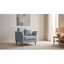 Sessel Home Affaire "Arellano, Breite 93 cm", grau (gray), B:93cm H:87cm T:84cm, 100% polyester, Sessel, Sessel, klassisches Design, mit Massivholzf&uuml;&szlig;en, Webstoff fein