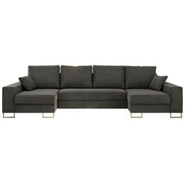 Wohnlandschaft mit Schlaffunktion Dorain grau Ma&szlig;e (cm): B: 312 H: 95 Sofas > Sofas nach Material > Stoffsofas &raquo; Sofa DE