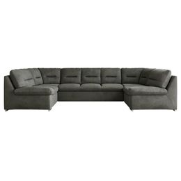 Wohnlandschaft mit Schlaffunktion Comodo grau Ma&szlig;e (cm): B: 340 H: 93 Sofas > Sofas nach Material > Stoffsofas &raquo; Sofa DE