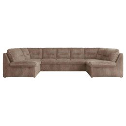 Wohnlandschaft mit Schlaffunktion Comodo braun Ma&szlig;e (cm): B: 340 H: 93 Sofas > Sofas nach Material > Stoffsofas &raquo; Sofa DE