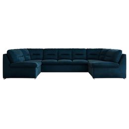 Wohnlandschaft mit Schlaffunktion Comodo blau Ma&szlig;e (cm): B: 340 H: 93 Sofas > Sofas nach Material > Stoffsofas &raquo; Sofa DE