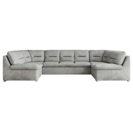 Wohnlandschaft mit Schlaffunktion Comodo silber Ma&szlig;e (cm): B: 340 H: 93 Sofas > Sofas nach Material > Stoffsofas &raquo; Sofa DE